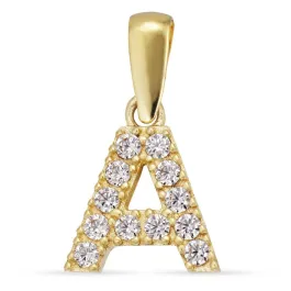 a-kirjain riipus 8 karaatin kultaa